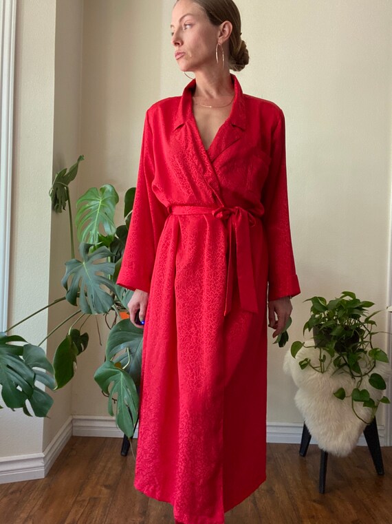80s Fredricks of Hollywood BOSS cherry red robe - Gem
