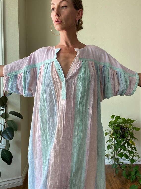 70’s dead stock NWT Zodiac Brand pastel Indian cotton… - Gem