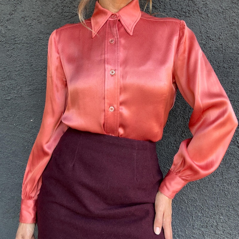 Salmon Blouse Women - Etsy