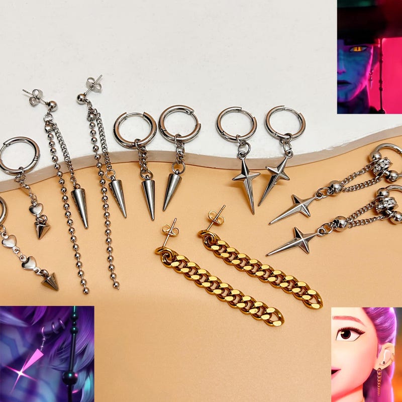 Kpop demon hunters jewelry ear - Etsy México