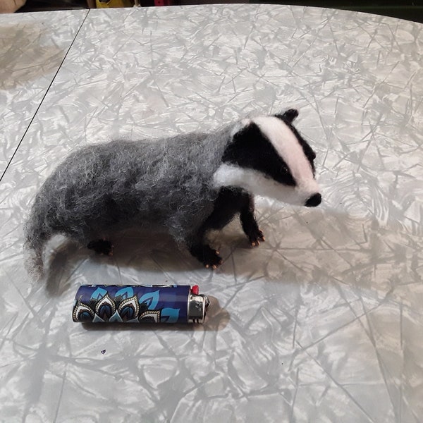Needle Felted Badger - Etsy