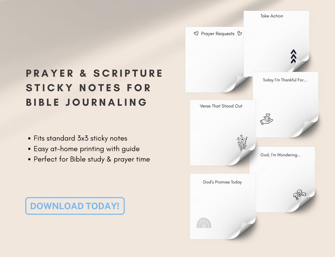 Prayer & Scripture Sticky Notes for Bible Journaling - Etsy