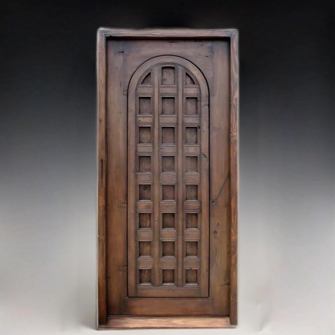 Antique Arched Panel Door | Solid Wood Vintage Entry | Rustic ...