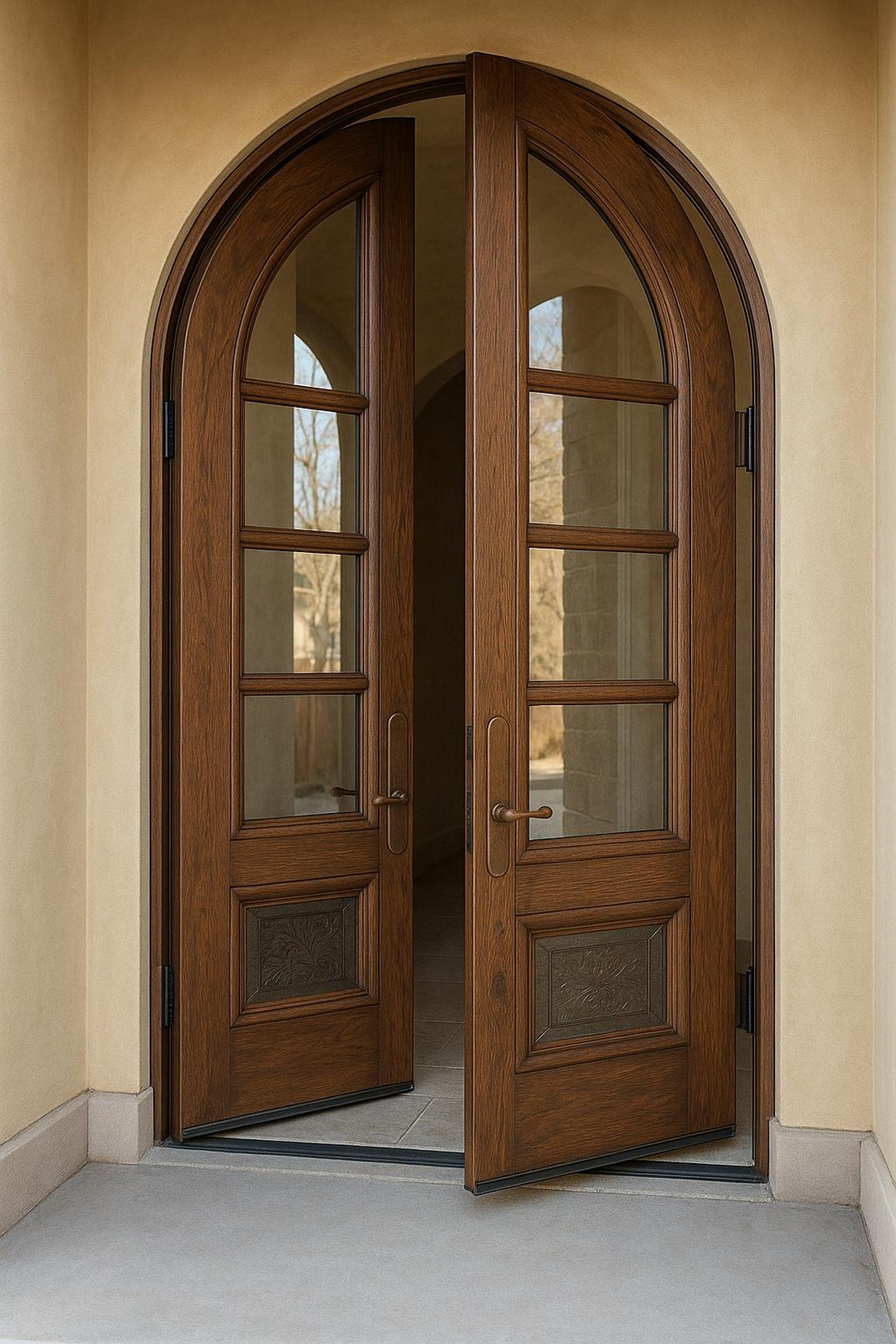 Amazing Double Wooden Front Doors Images