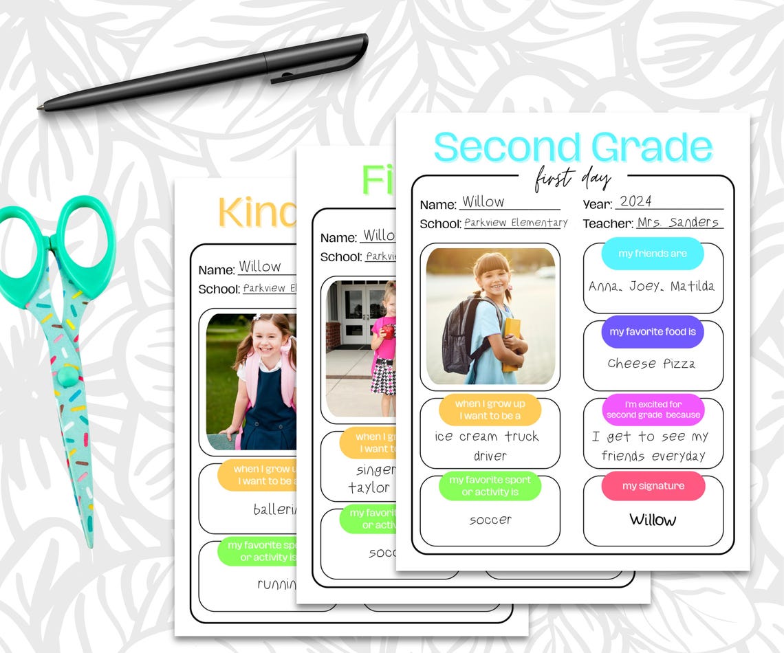 Printable School Memory Book Pages, K-12 Keepsake (digital Download) - Etsy