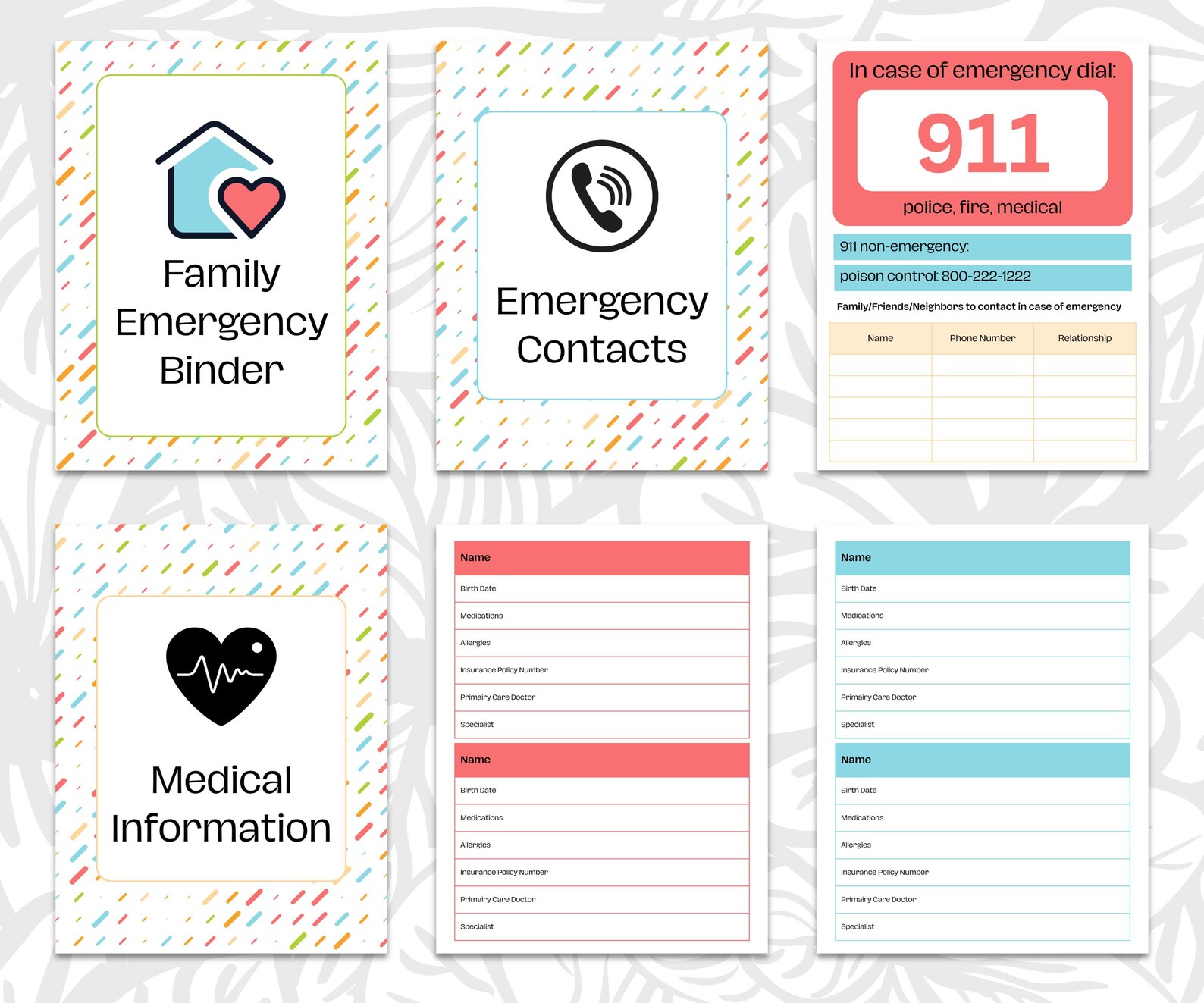 Editable Family Emergency Binder, Printable Safety Planner (PDF Instant ...