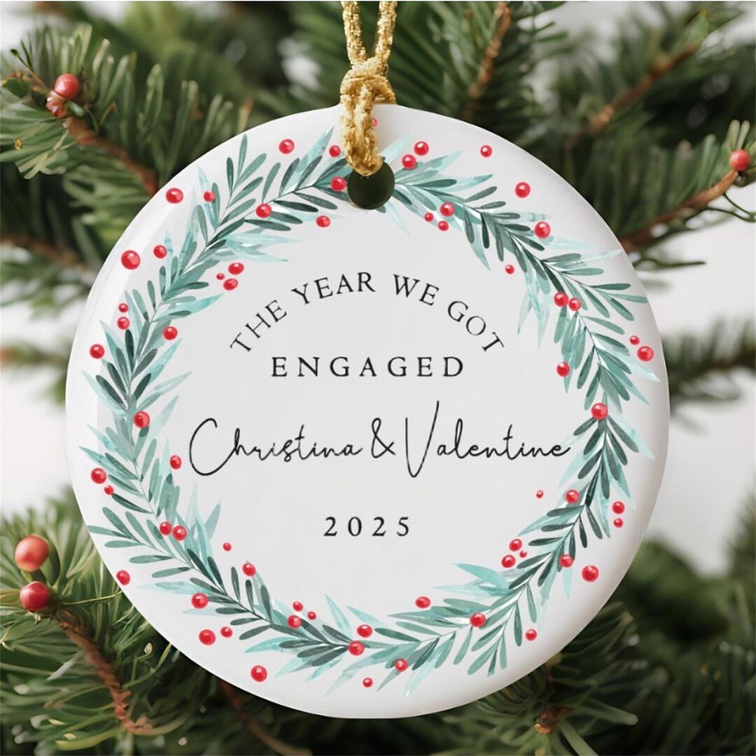 The Year We Got Engaged Ornament,1st Xmas Engaged Keepsake Gifts,new ...