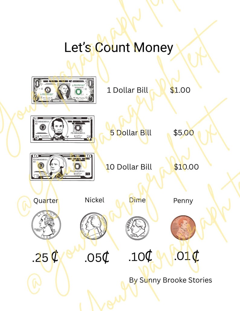 Money Math Worksheets for Elementary Students/coins and Bills Grade 1-3 ...