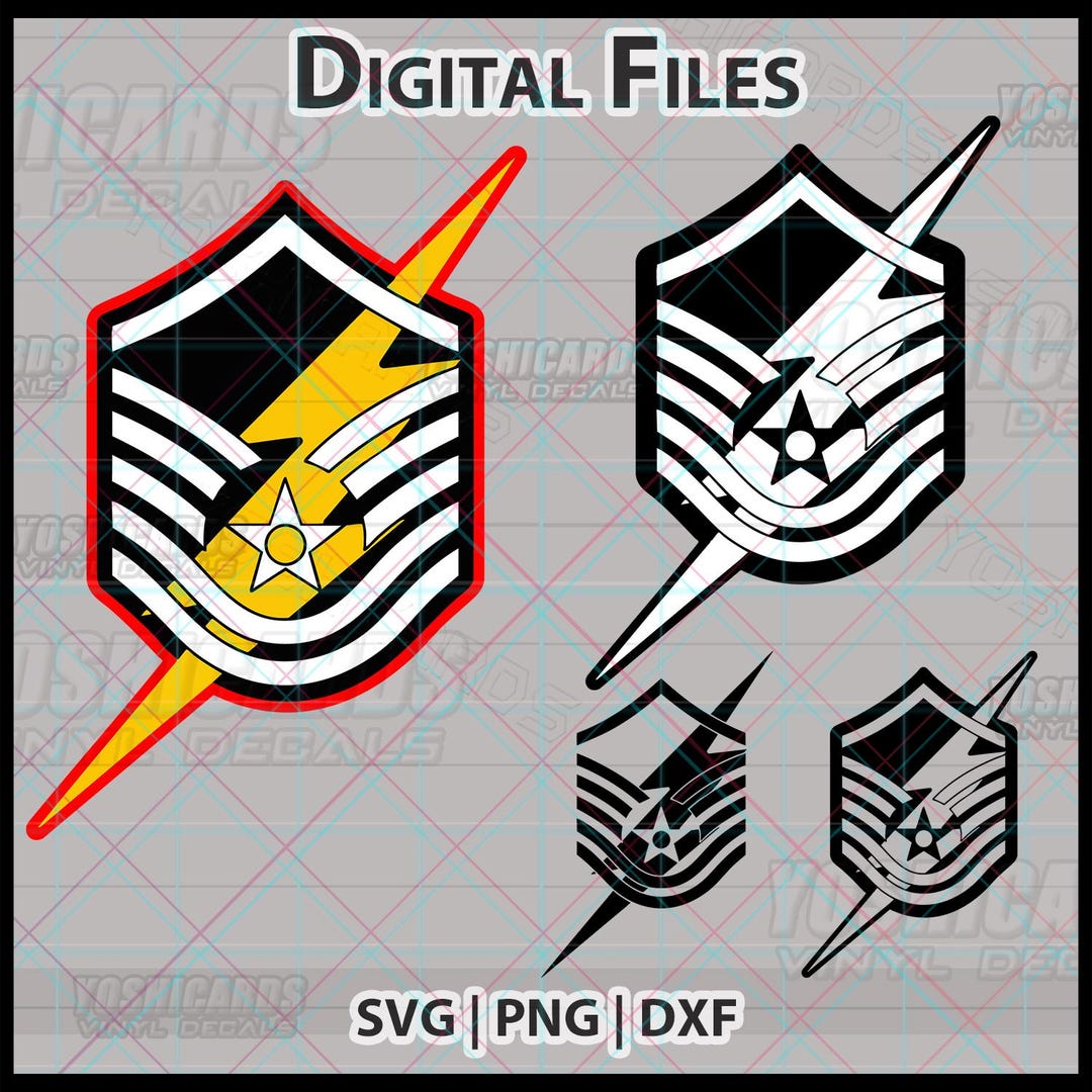Digital USAF Msgt Fast Burner SVG PNG | Air Force Master Sergeant E7 ...