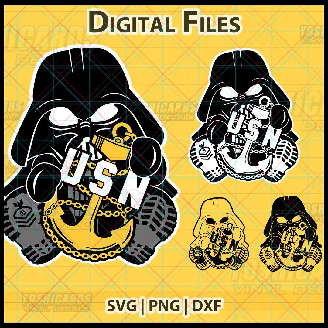 Navy CPO Chief Vader Anchor Svg, E7 Chief Petty Officer Chibi Digital ...