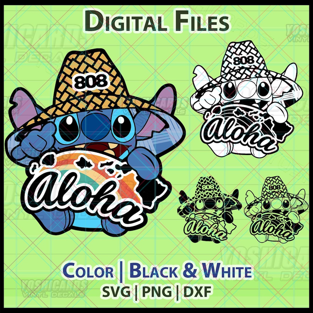 Digital Aloha Stitch Chibi SVG PNG | Hawaii Islands Clipart - Etsy