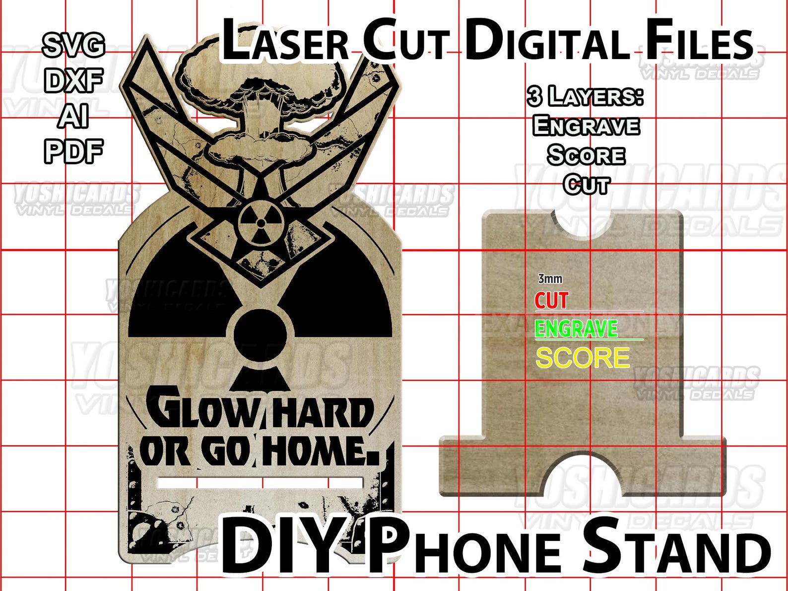 USAF Nuclear Nuke Phone Stand SVG | Air Force Digital File | Laser Cut ...