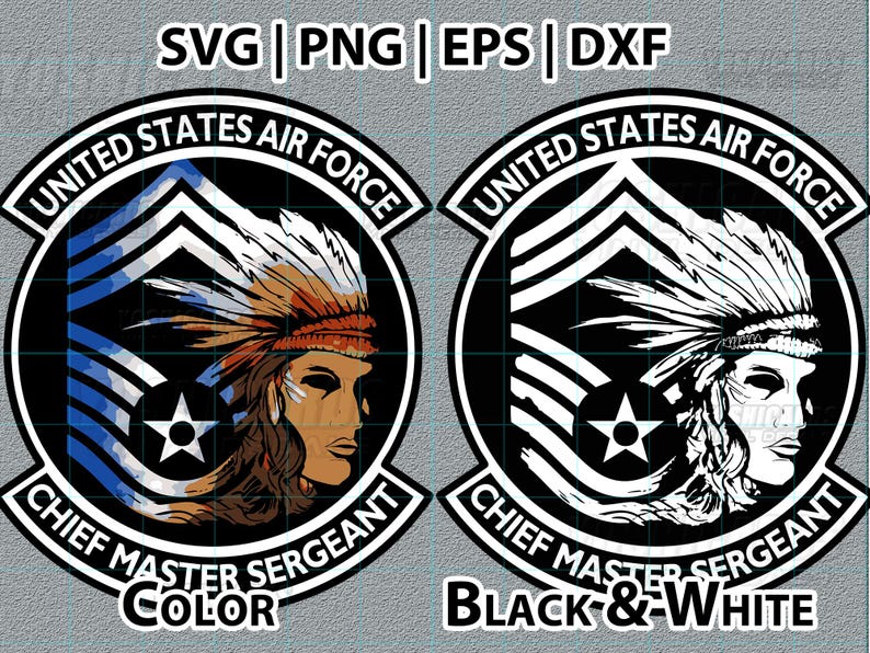 Digital USAF Cmsgt Female Patch SVG Download, Chief Master Sergeant PNG ...