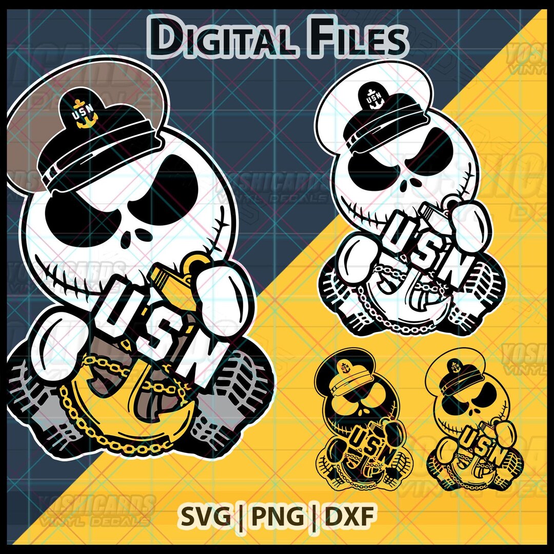Navy E7 CPO Chief Anchor Skellington Chibi SVG PNG | Digital Download ...