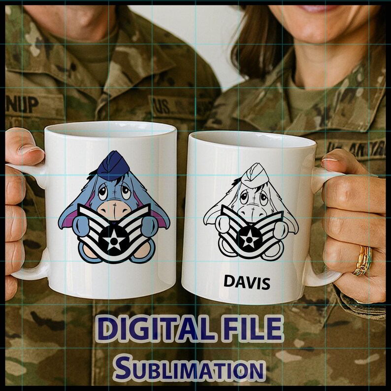 SVG USAF Ssgt Mini Mopey Air Force Staff Sergeant E-5 Chibi Digital PNG ...