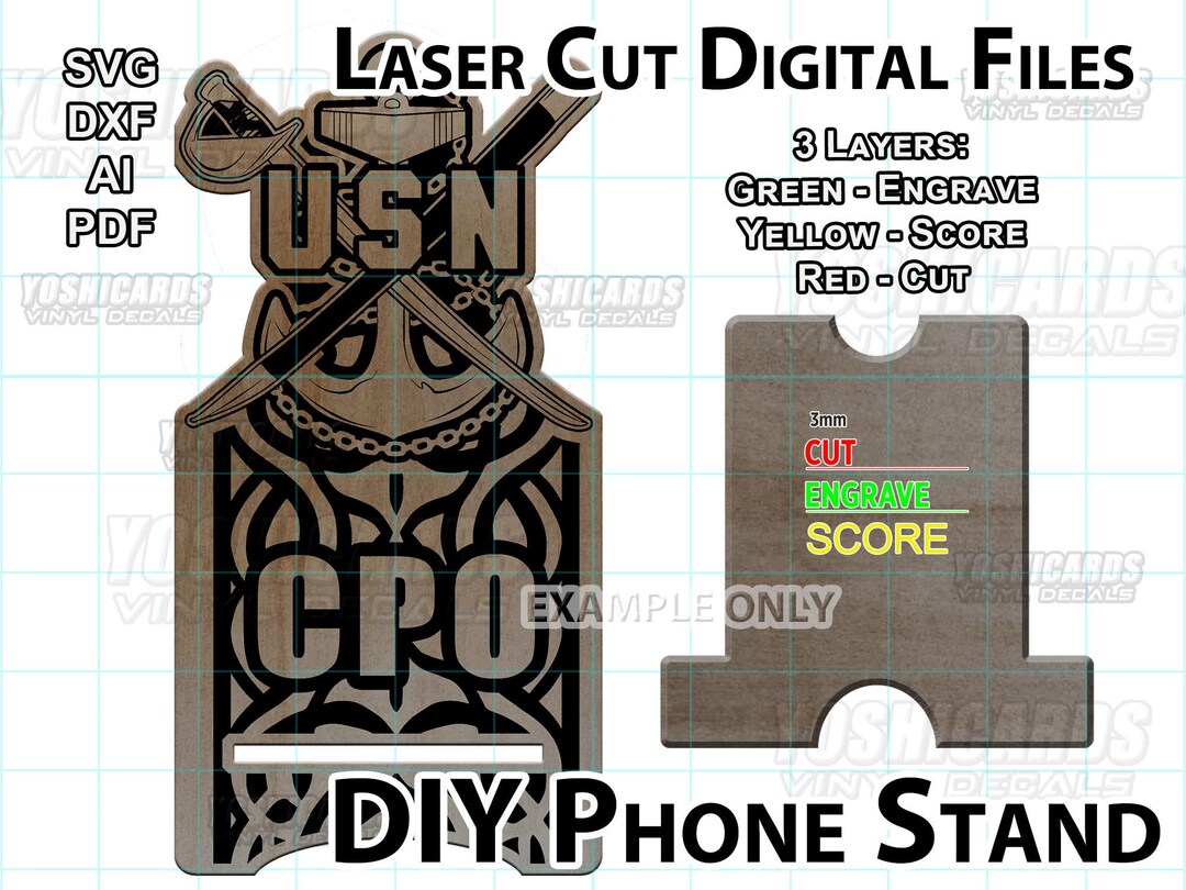 Navy CPO E7 Chief Cutlass Phone Stand SVG | USN Proud Promotion Gift ...
