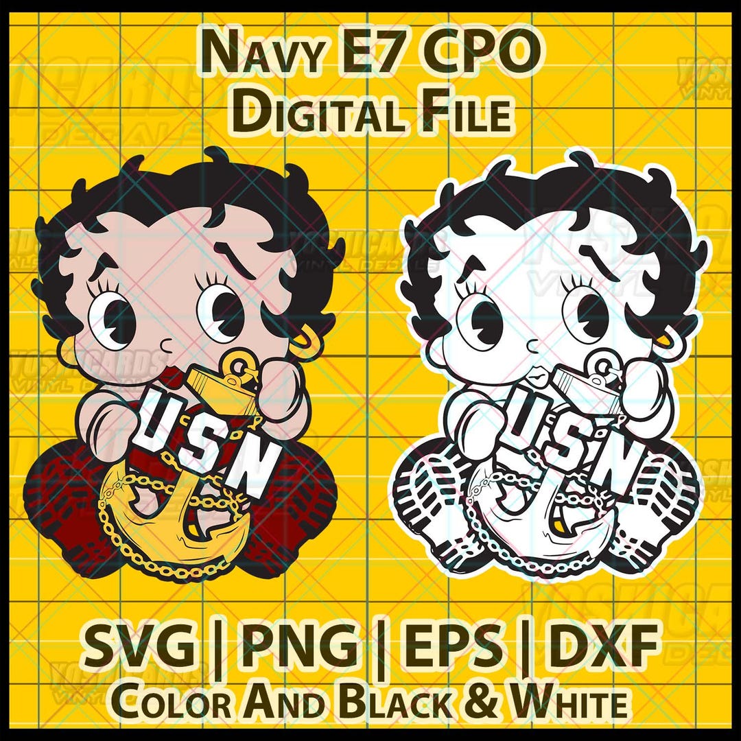 Navy CPO Chief Petty Boop Anchor Svg, E7 Chief Petty Officer Chibi ...