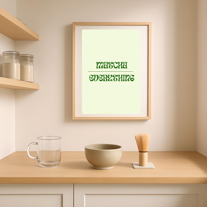 Matcha Wall Art Bundle Printable Quotes | Matcha Kitchen Decor | Tea ...