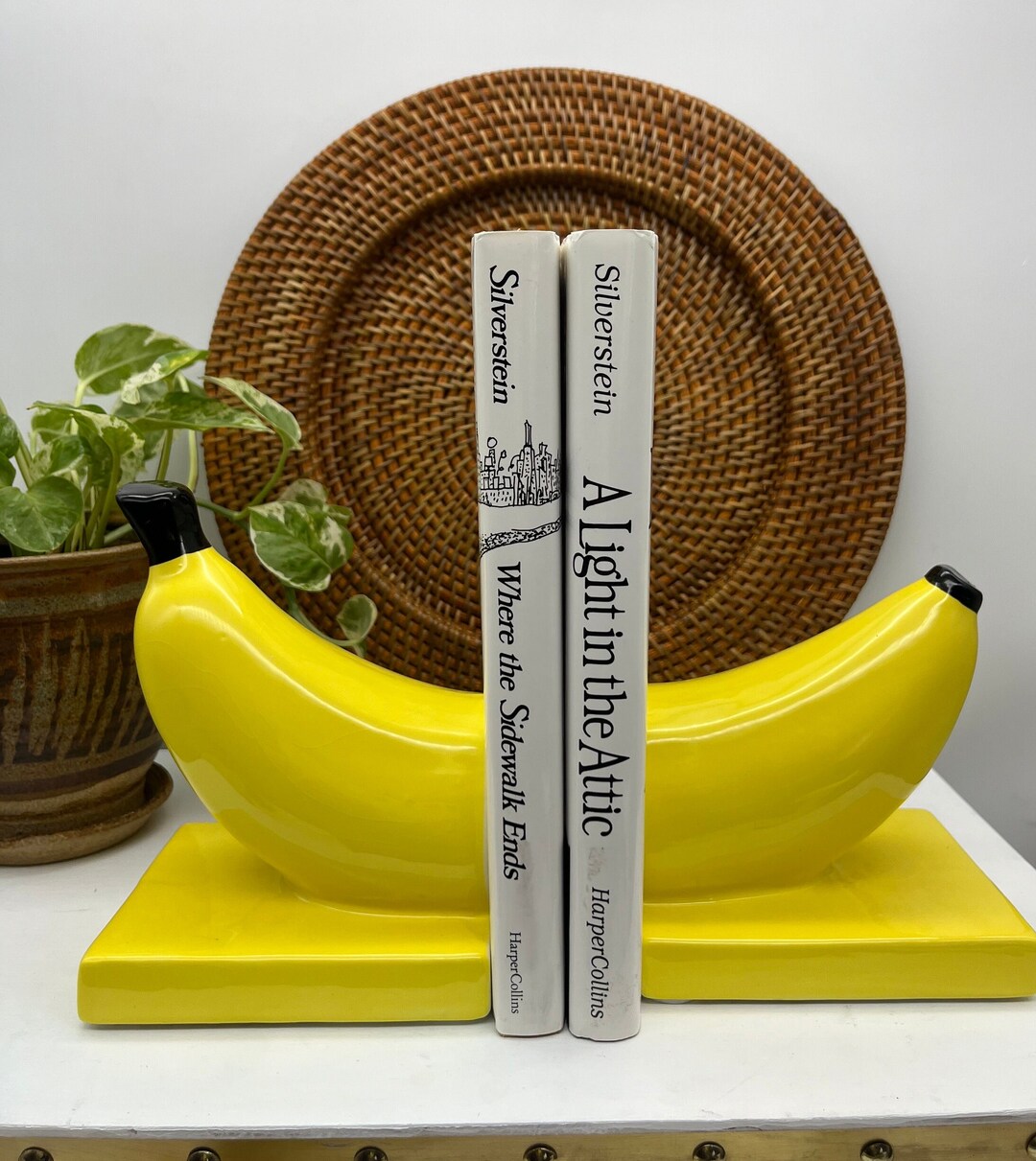 Ceramic Banana Book Ends Yellow Set of 2 Novelty - Etsy