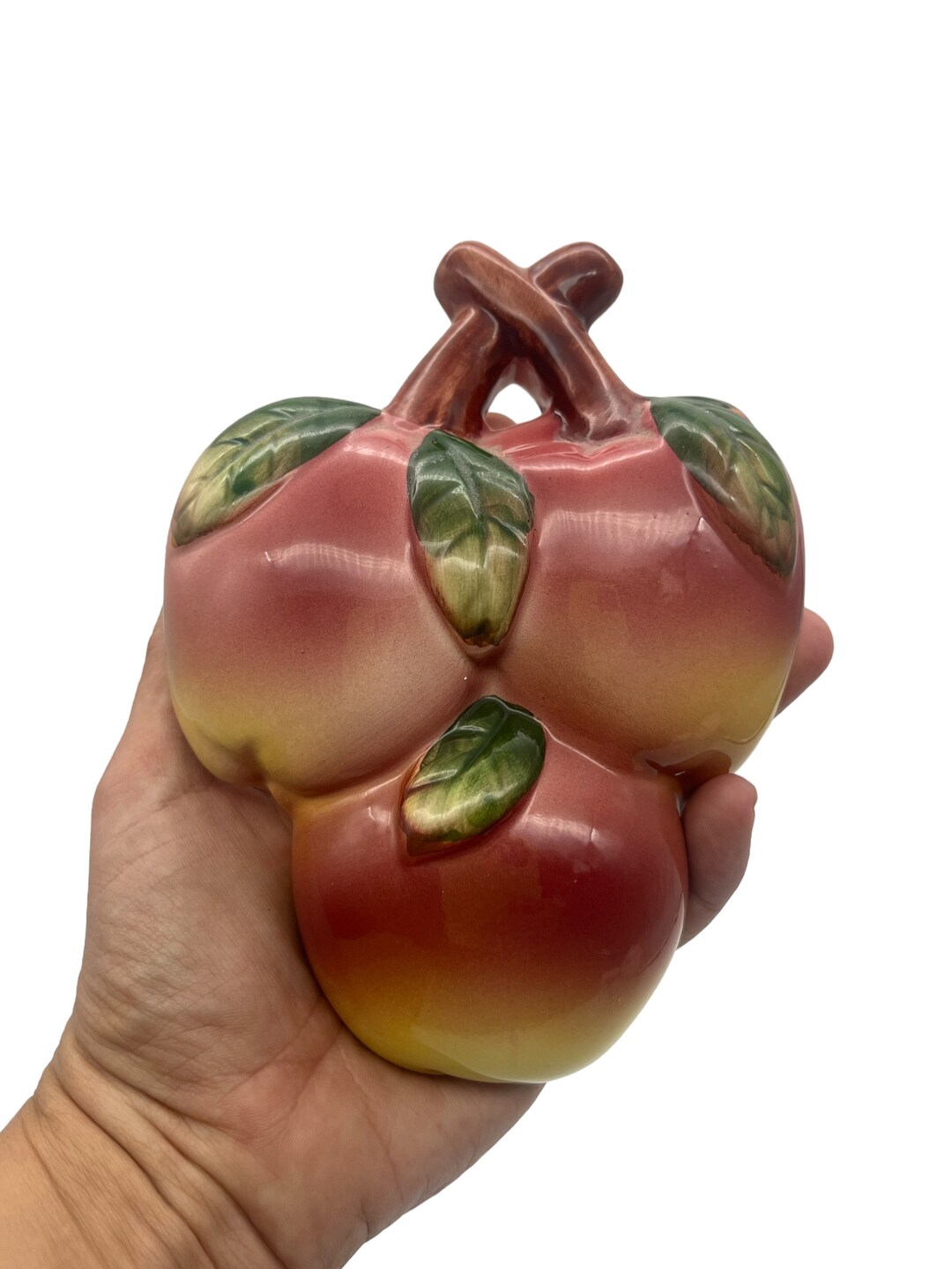 Vintage Peaches Ceramic Wall Pocket Wall Decoration Kitchen Retro Art ...