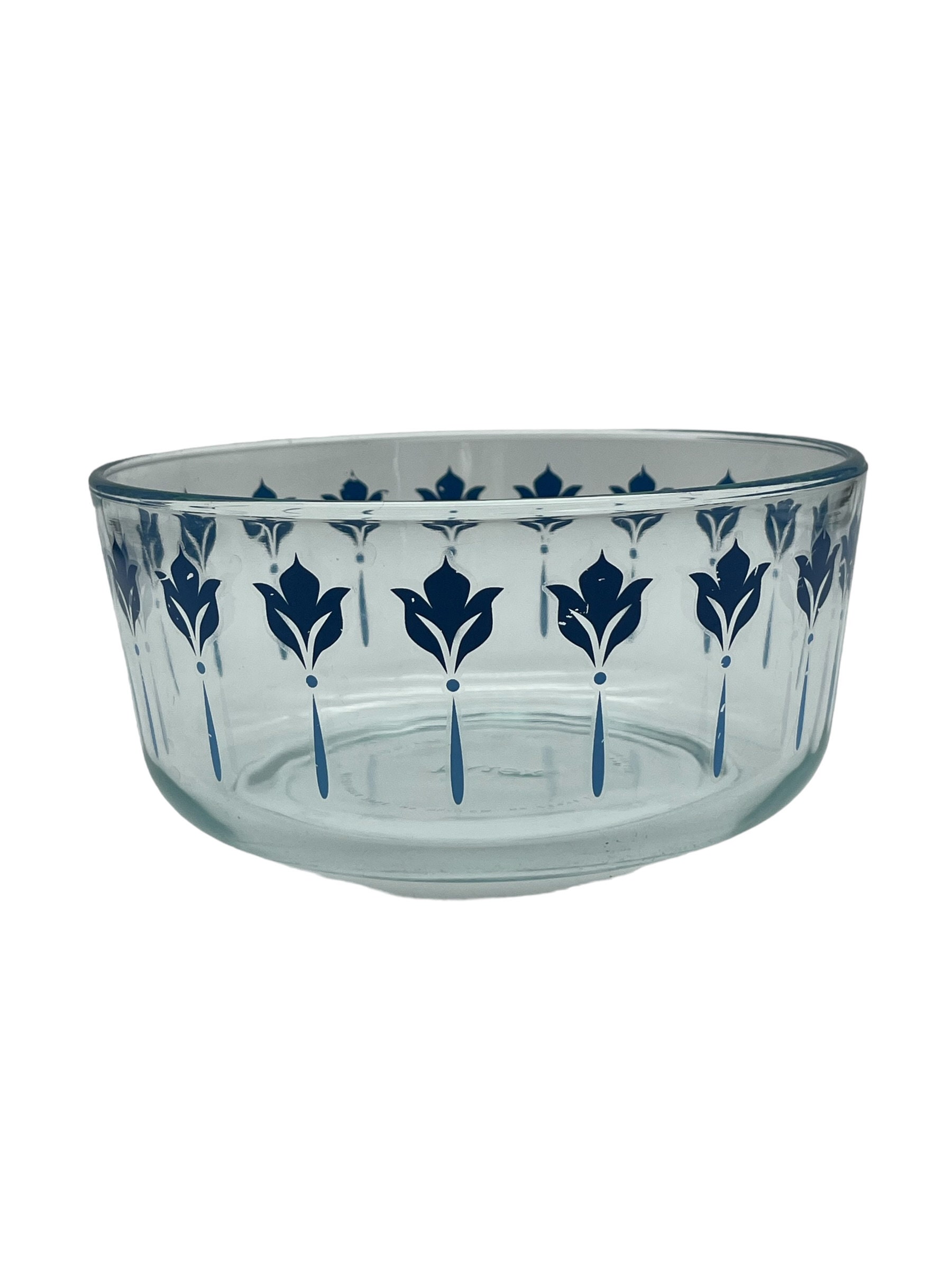 Vintage Pyrex Blue Pinwheel Pattern Glass Bowl - Etsy