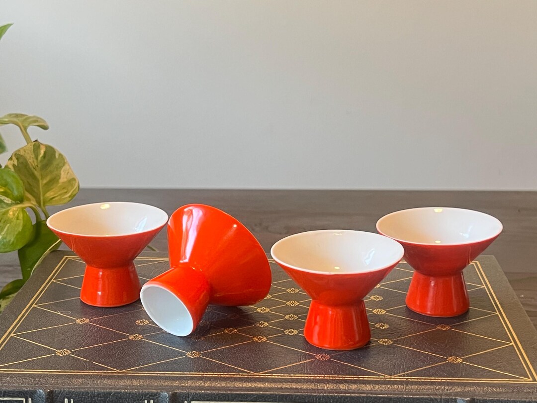 Set of 4 - Vintage Japanese Nippon Toki Kaisha Glazed Footed Porcelain ...