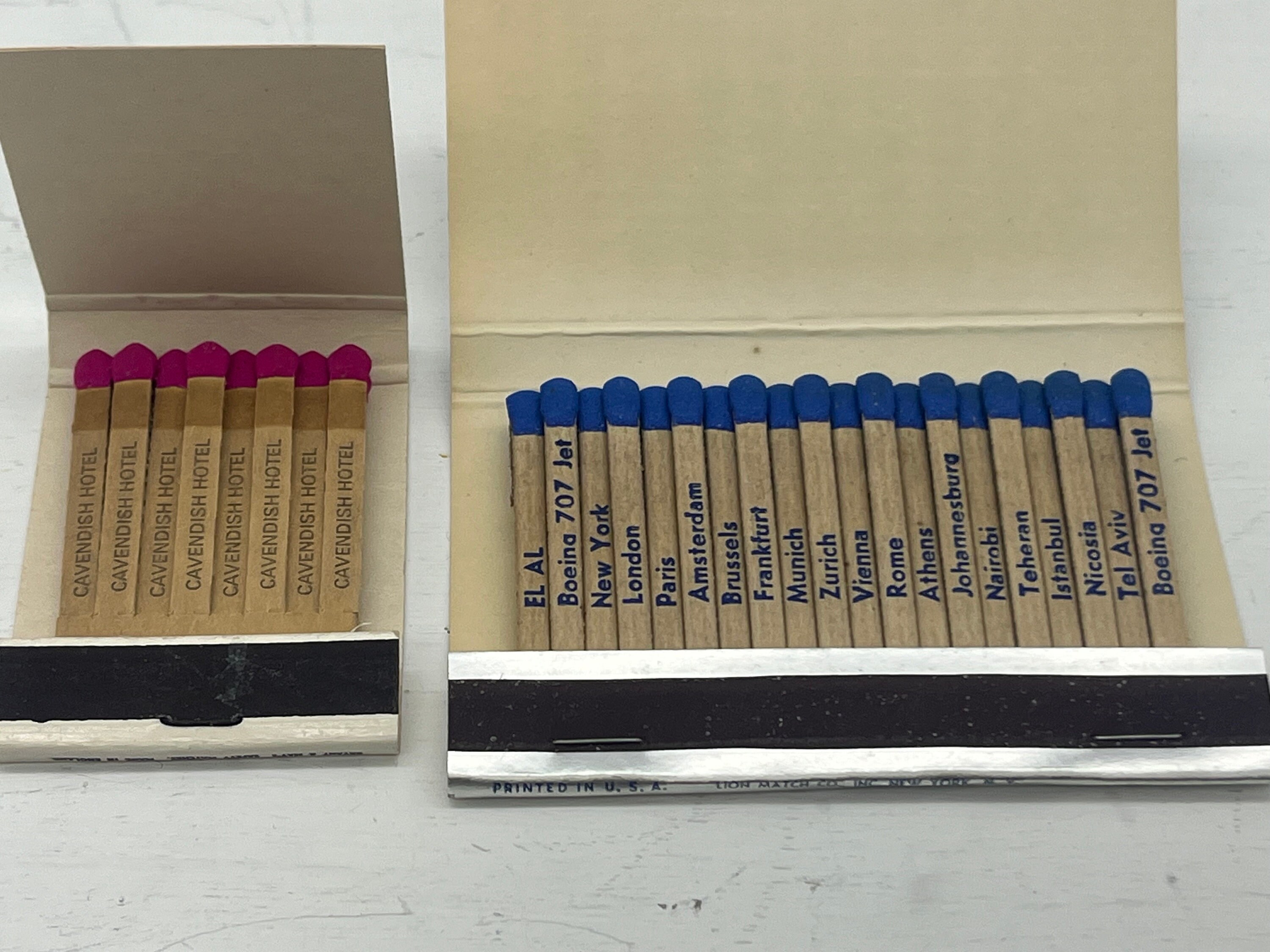 LOT #2 Vintage Printed Matches in Matchbook Un-struck Advertisement ...