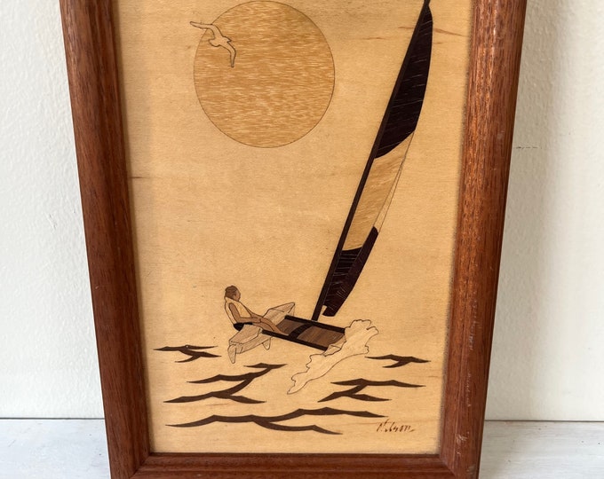 RETRO Jeff Nelson Art Hudson River WOOD INLAY 1980s - Etsy