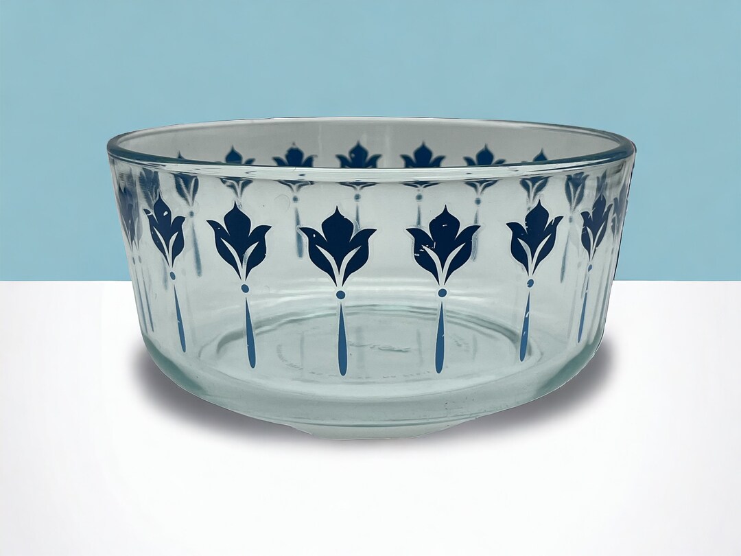 Vintage Pyrex Blue Pinwheel Pattern Glass Bowl - Etsy