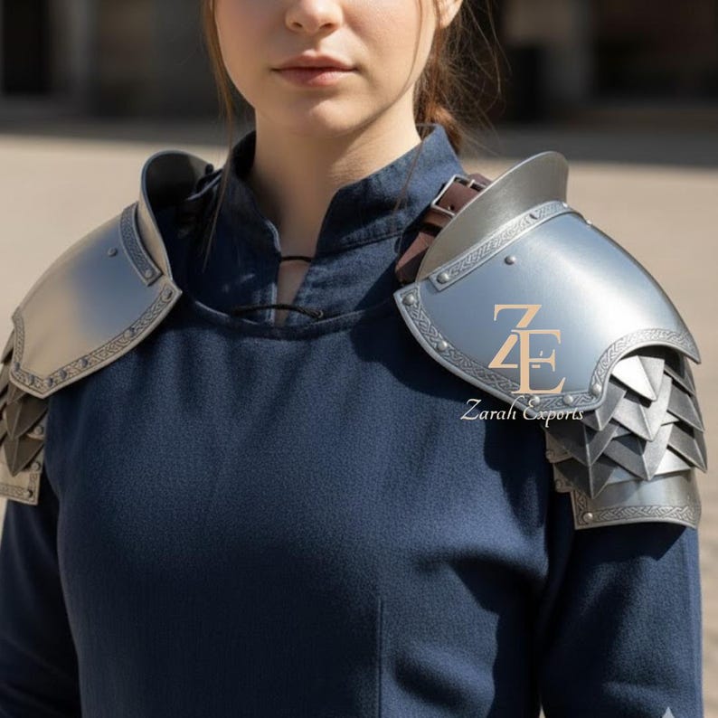 Handmade Engraved Steel Scale Pauldron, Celtic Knight Armor. - Etsy
