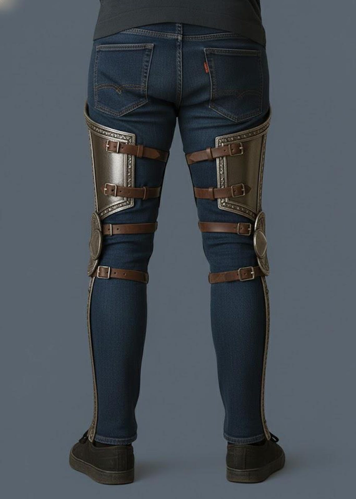 Epic Titanium, Spring, Stainless & Mild Steel Greaves and Sabatons Leg ...