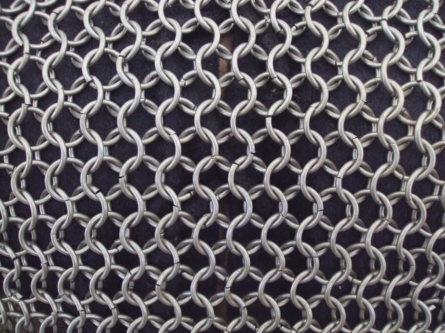 Handmade Chainmail Armor Dress, Silver Shoulder Plate, Gothic LARP ...