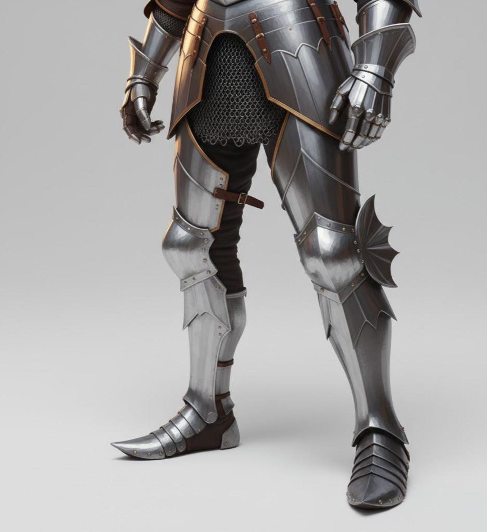 Epic Titanium, Spring, Stainless & Mild Steel Greaves and Sabatons Leg ...