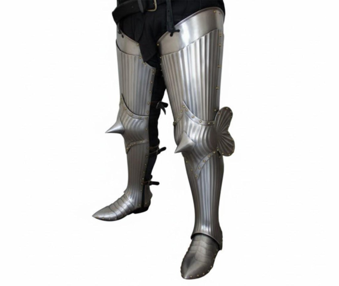 Epic Titanium, Spring, Stainless & Mild Steel Greaves and Sabatons Leg ...