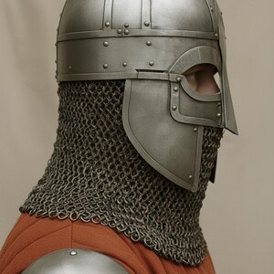 Medieval Crusader 18 Gauge Steel Helmet, Chainmail Knight Headpiece - Etsy