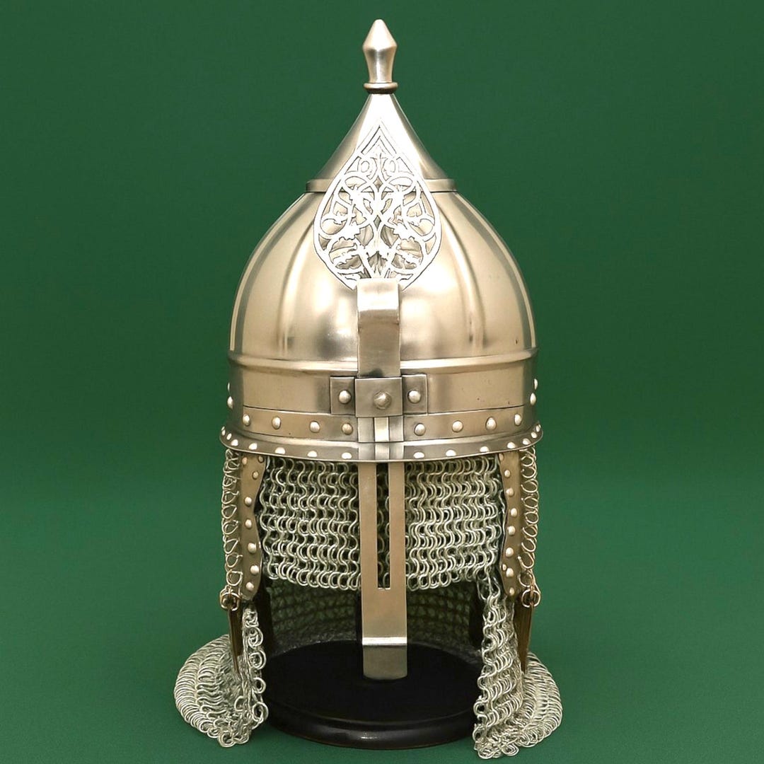 Ottoman Turkish Helmet – Medieval Steel Armor With Chainmail, LARP ...