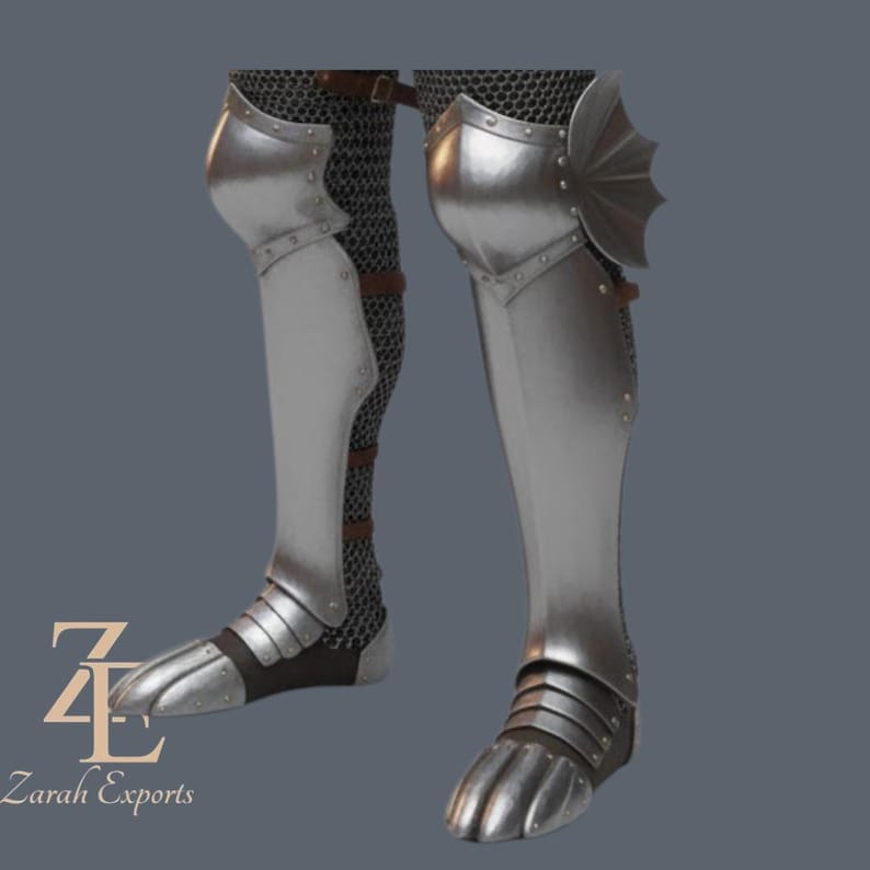 Epic Titanium, Spring, Stainless & Mild Steel Greaves and Sabatons Leg ...