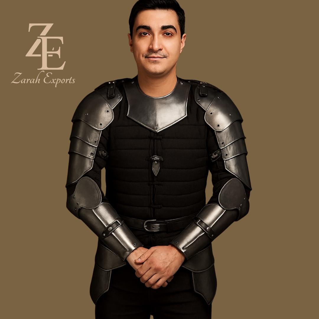 Gold Knight Shoulder, Chest and Arm Armor Set, Polished Medieval ...