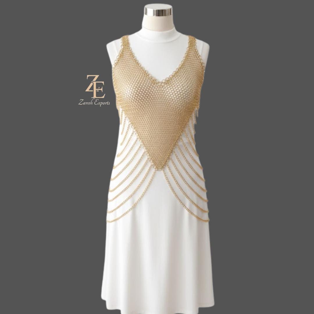 Handmade Chainmail Apron Dress, Medieval Armor Costume, Festival Body ...