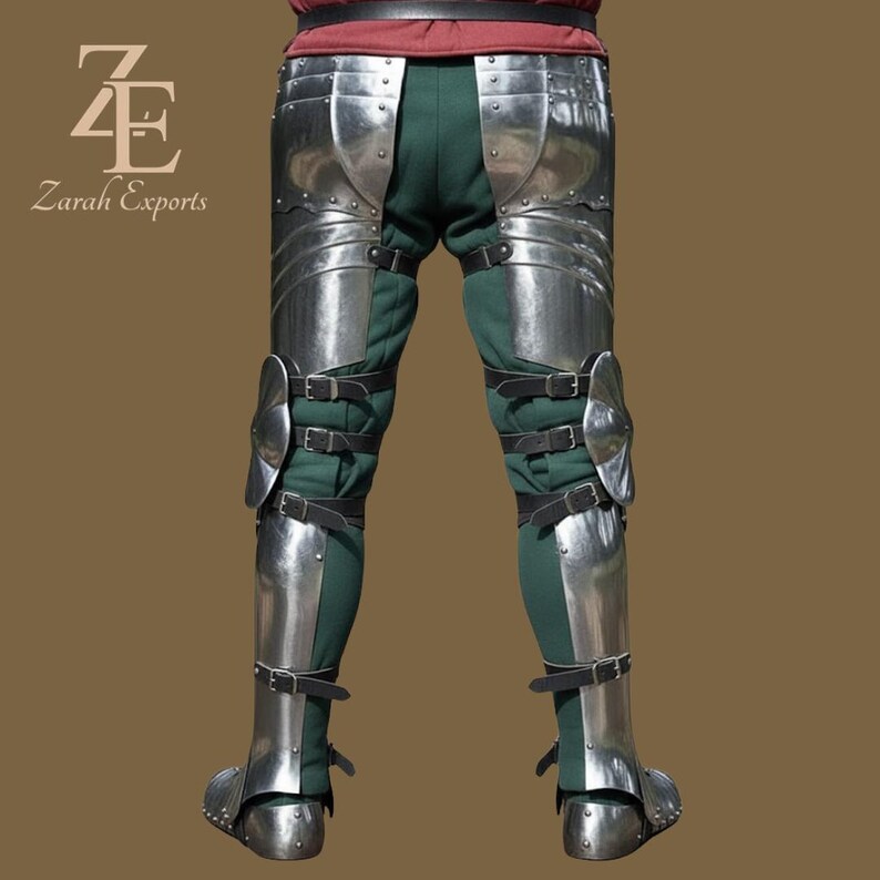 Gothic Fluted Full Leg Armor With Sabatons, Belt Hung Cuisses Poleyns ...