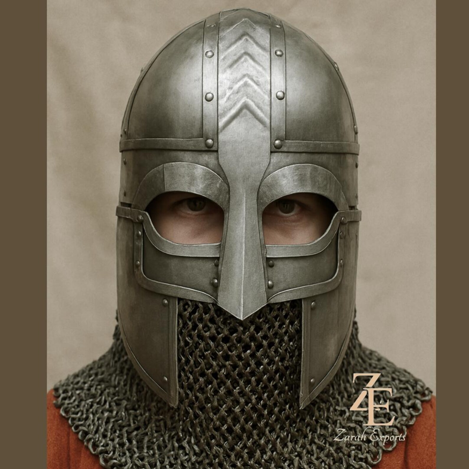Medieval Crusader 18 Gauge Steel Helmet, Chainmail Knight Headpiece - Etsy