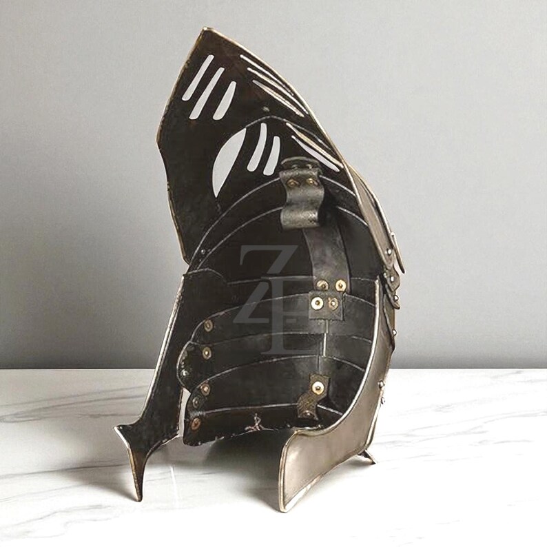 Medieval Full Face Armor Helmet LARP Cosplay Visor Art & Craft Knight ...