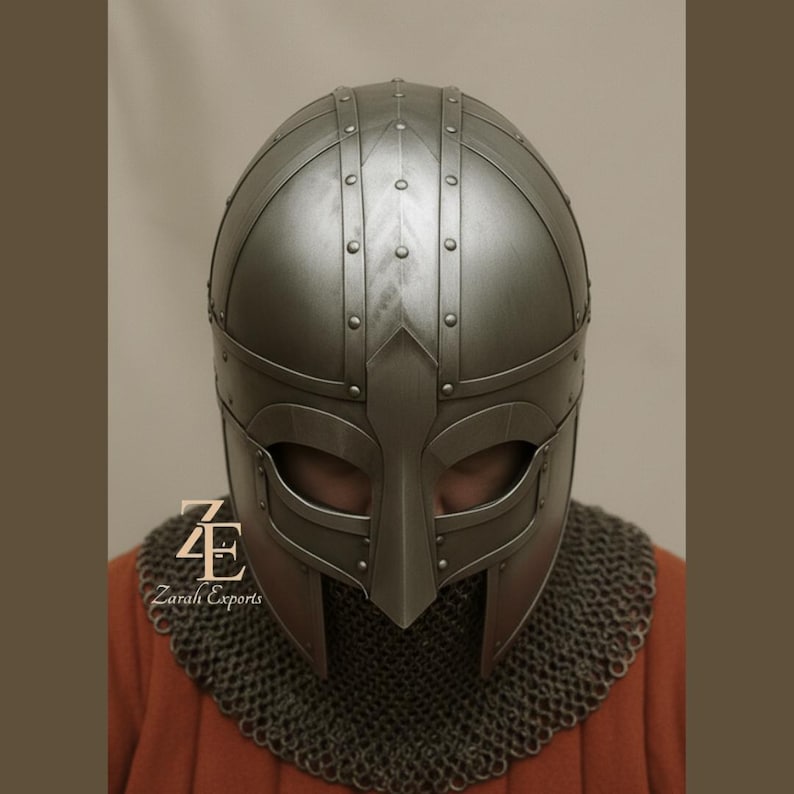 Medieval Crusader 18 Gauge Steel Helmet, Chainmail Knight Headpiece - Etsy