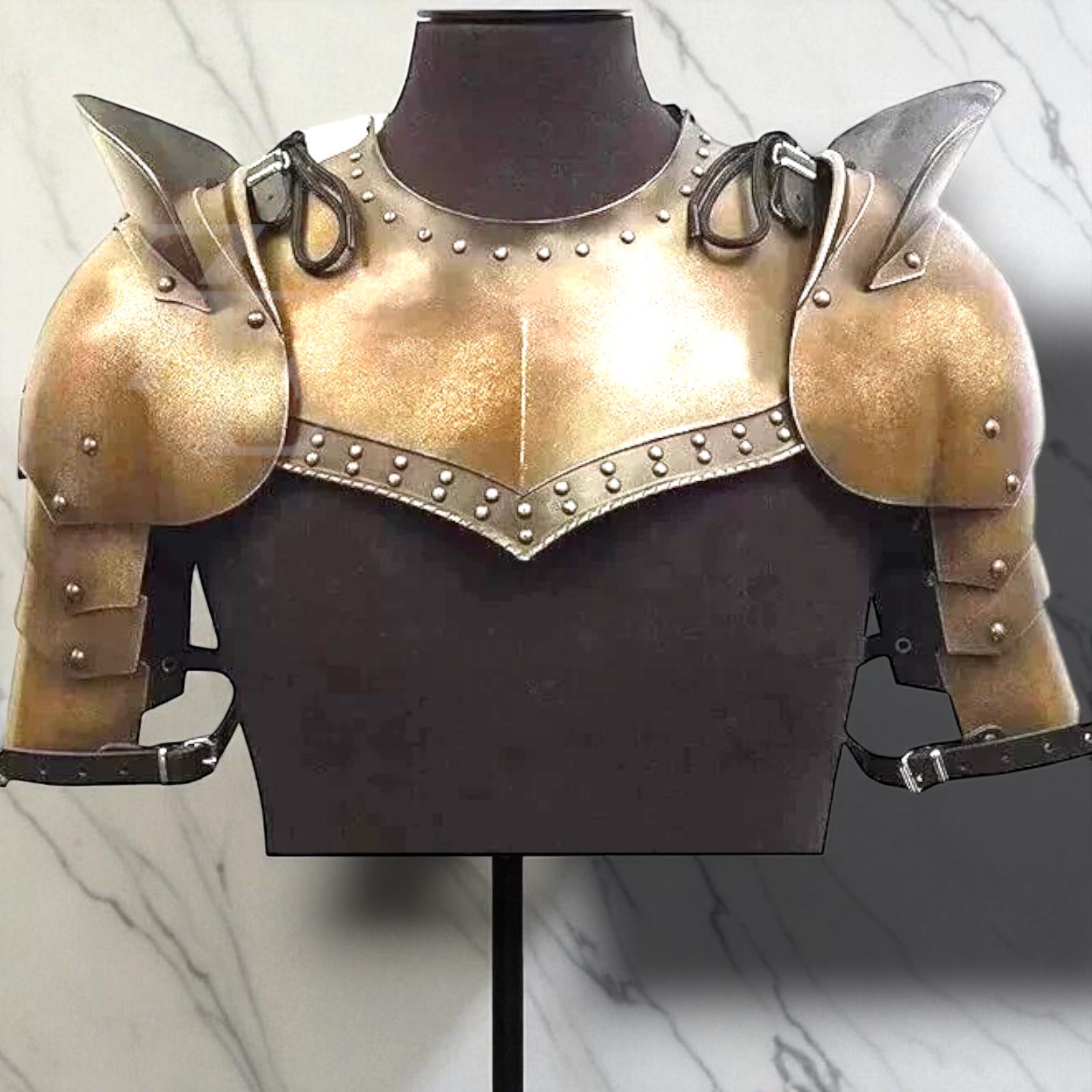 New Medieval Gorget & Spaulders Set, Knight Armor LARP Cosplay ...
