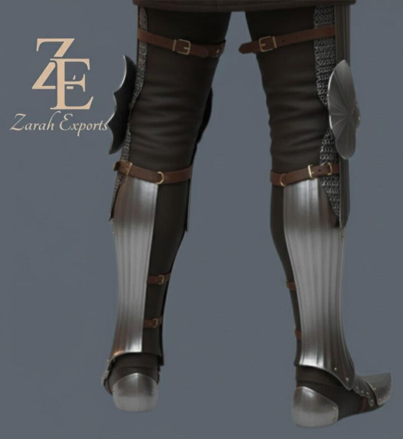 Epic Titanium, Spring, Stainless & Mild Steel Greaves and Sabatons Leg ...