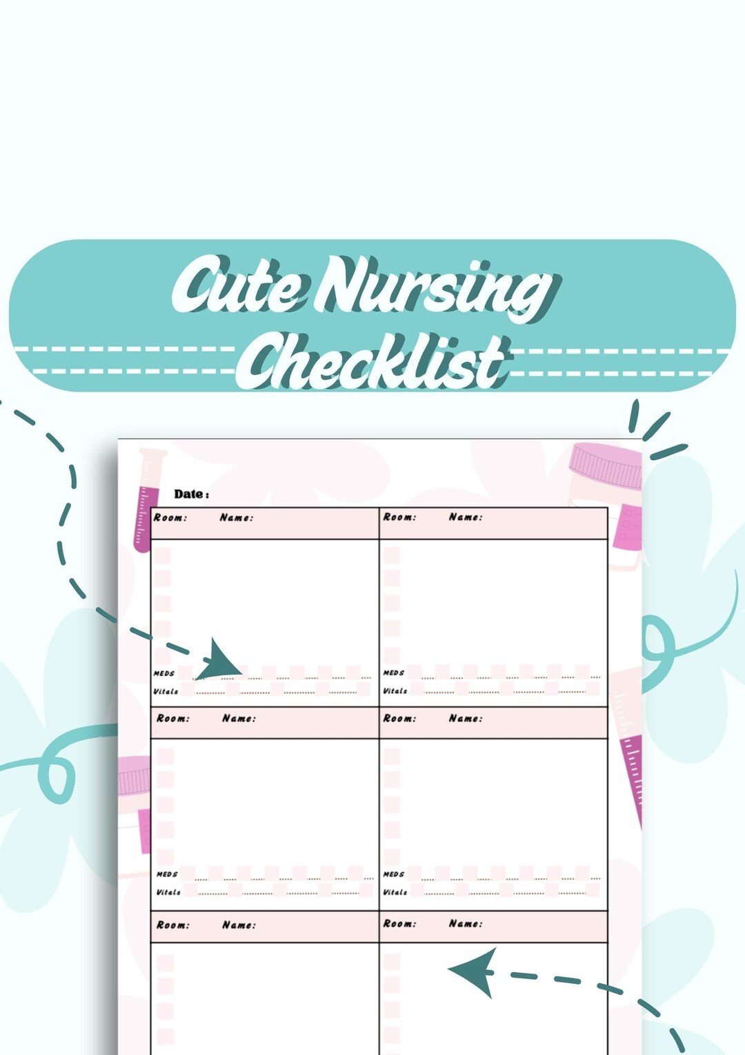 Nursing Checklist Printable | Nurse Daily Checklist | Shift Organizer ...
