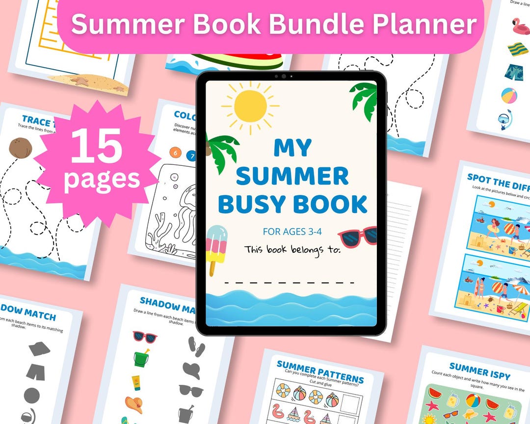 My Summer Busy Book, Digital Files, Fun Activity Book, Kids Summer ...