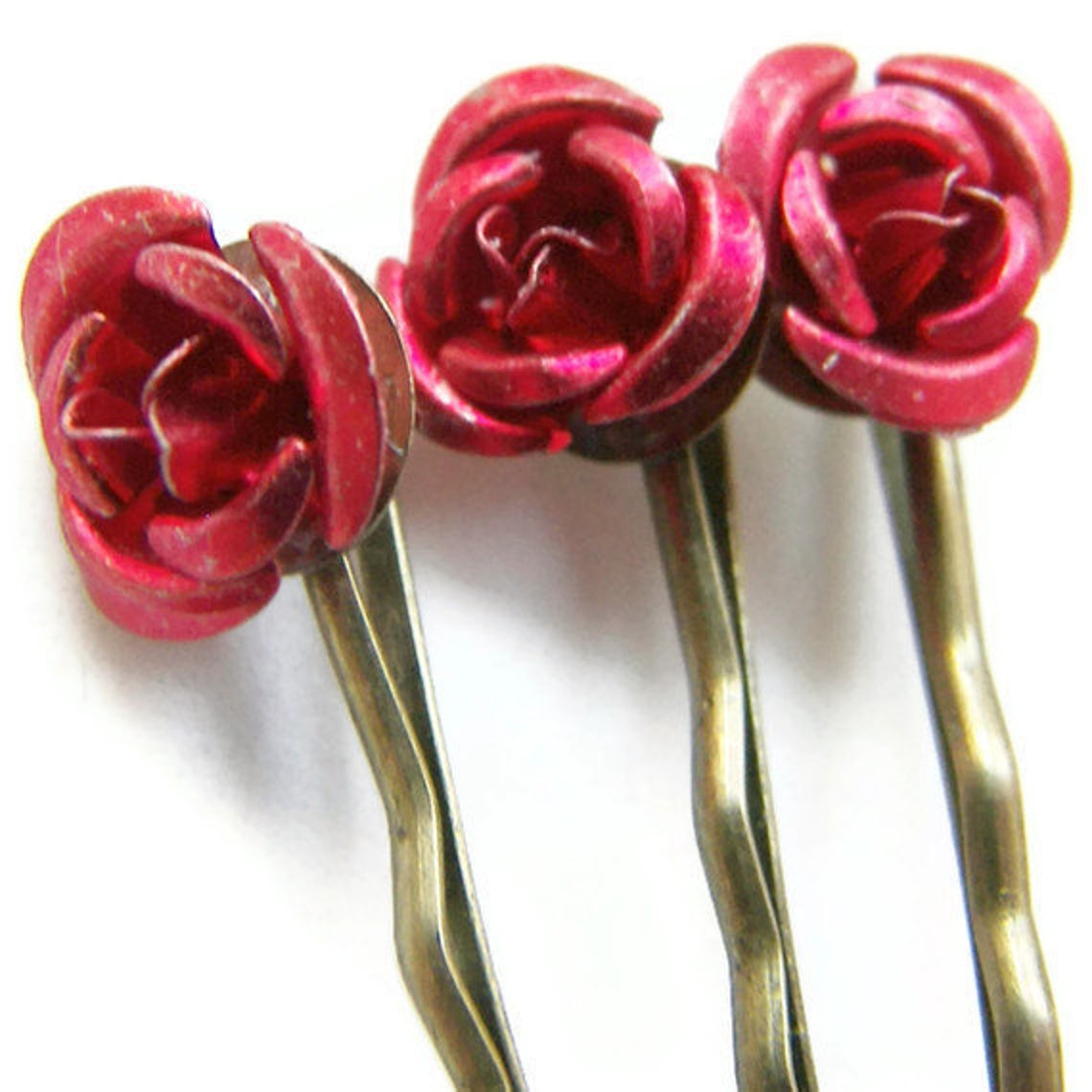 Red Rose Bobby Pin Set Christmas Gift Gift for Mum - Etsy UK
