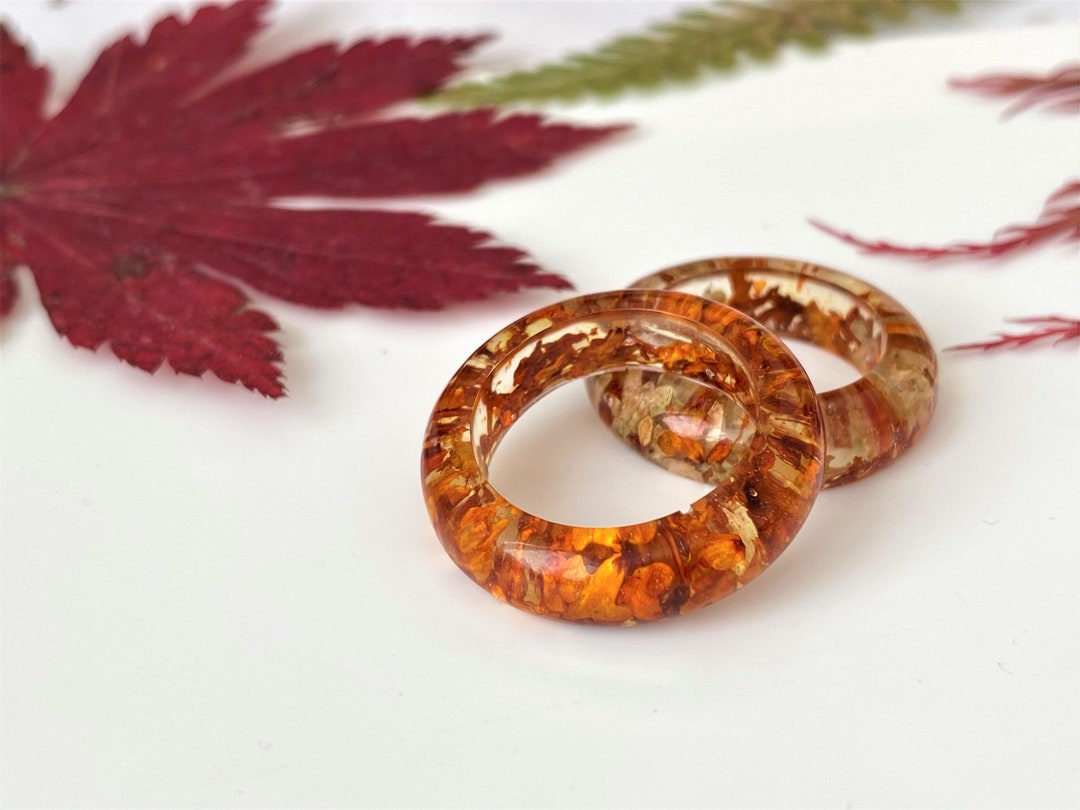 Autumn Leaves Ring, Botanical Jewelry, Real Flower Ring, Gift for Her ...