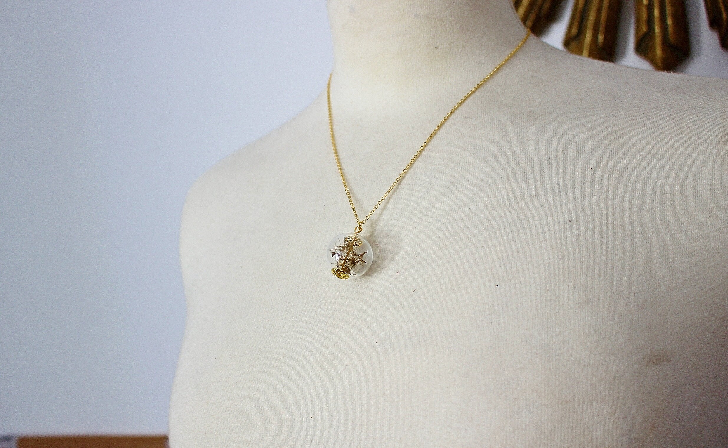 Dandelion Necklace Gold Wishes Golden Anniversary Gift Make - Etsy UK